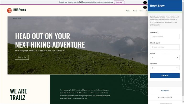 Wix Booking System & Forms for Your Hotel Website - BNBForms