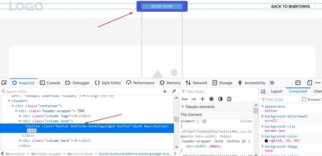 How to open the booking widget by any website button or link - BNBForms