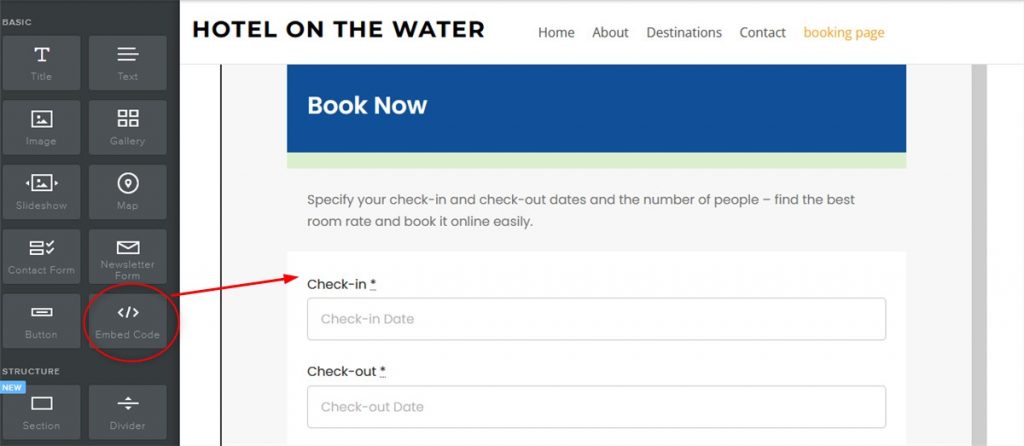 Embed the booking widget to an individual page (iFrame) - BNBForms