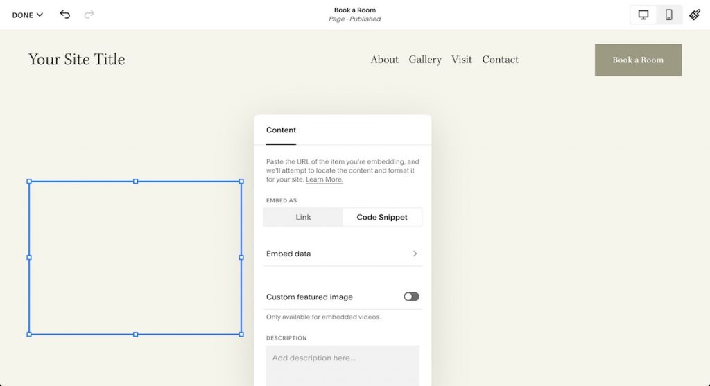 How to add BNBForms widget in Squarespace - BNBForms