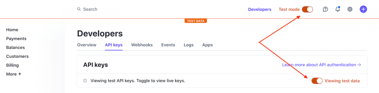 How to obtain keys and enable webhooks for Stripe - BNBForms