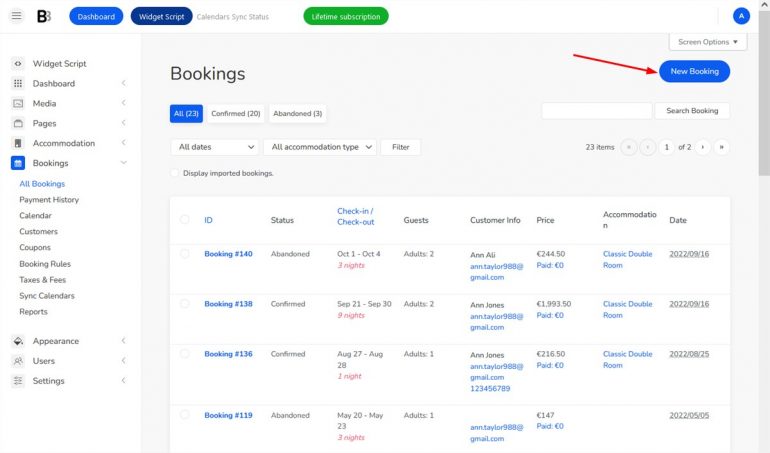 How to add future bookings to BNBForms as a website admin - BNBForms