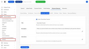 Direct bank transfer payment method - BNBForms