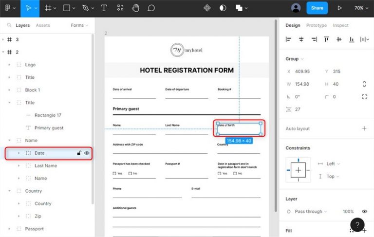Hotel Reservation Cards & Check In Forms: Printable Hotel Templates ...
