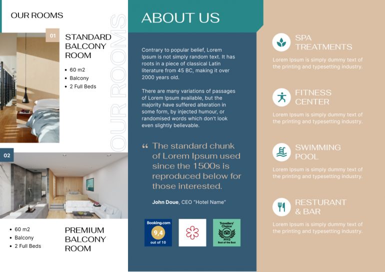 Download Free Hotel Booklet & Brochure Templates for Print - BNBForms