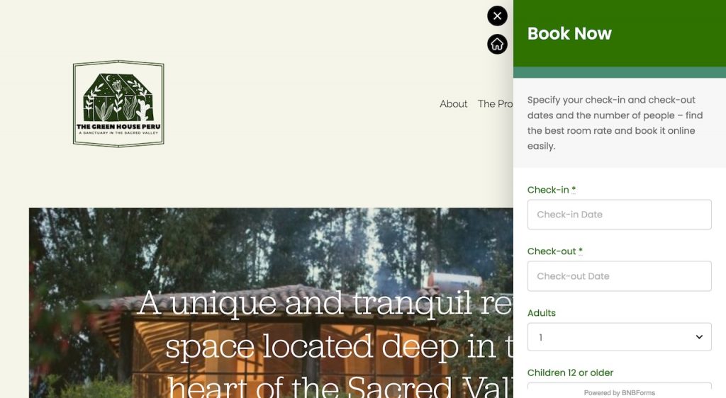 Short-Term Rental Booking Widget Site Examples - BNBForms